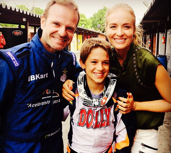 Rubinho Barrichello e filho Dudu participam do programa Estrelas - OFuxico