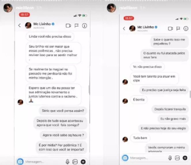 Dançarina expõe conversa com Mc Livinho - OFuxico