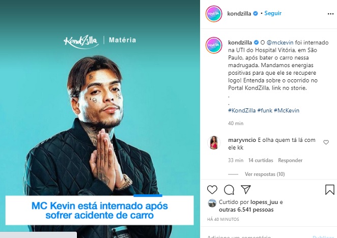 Mc Kevin é internado em UTI após sofrer acidente de carro - OFuxico