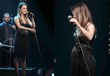 Sandy exibe sua barriguinha de grávida em gravação na Globo - OFuxico