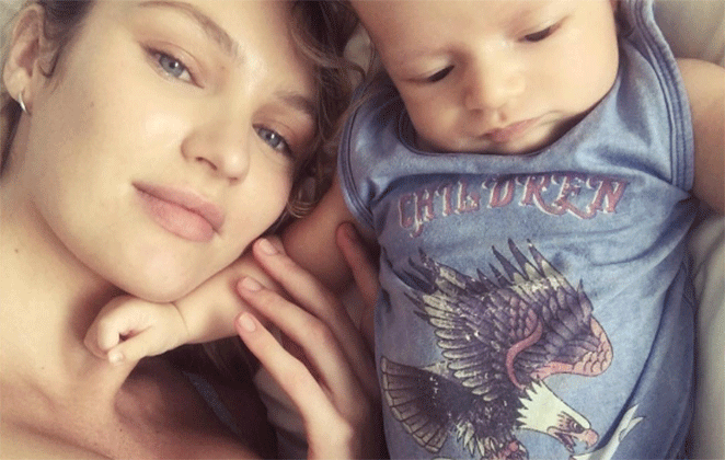 Candice Swanepoel posa com o filho e conquista mais de 500 mil likes ...