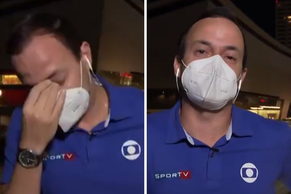 Repórter da Globo nas Olimpíadas chora ao vivo com recado do filho