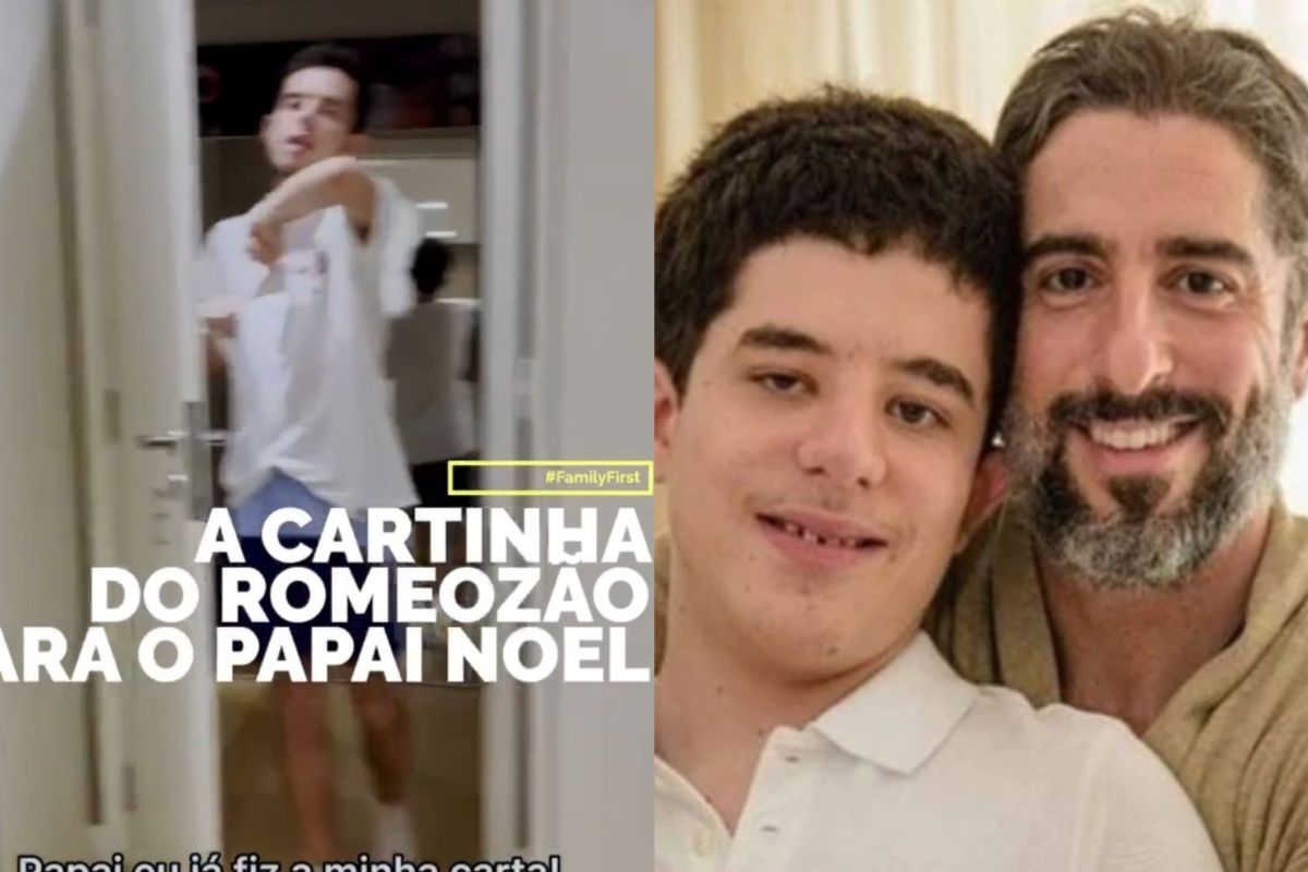 Marcos Mion emociona ao mostrar carta que Romeo fez para o Papai Noel