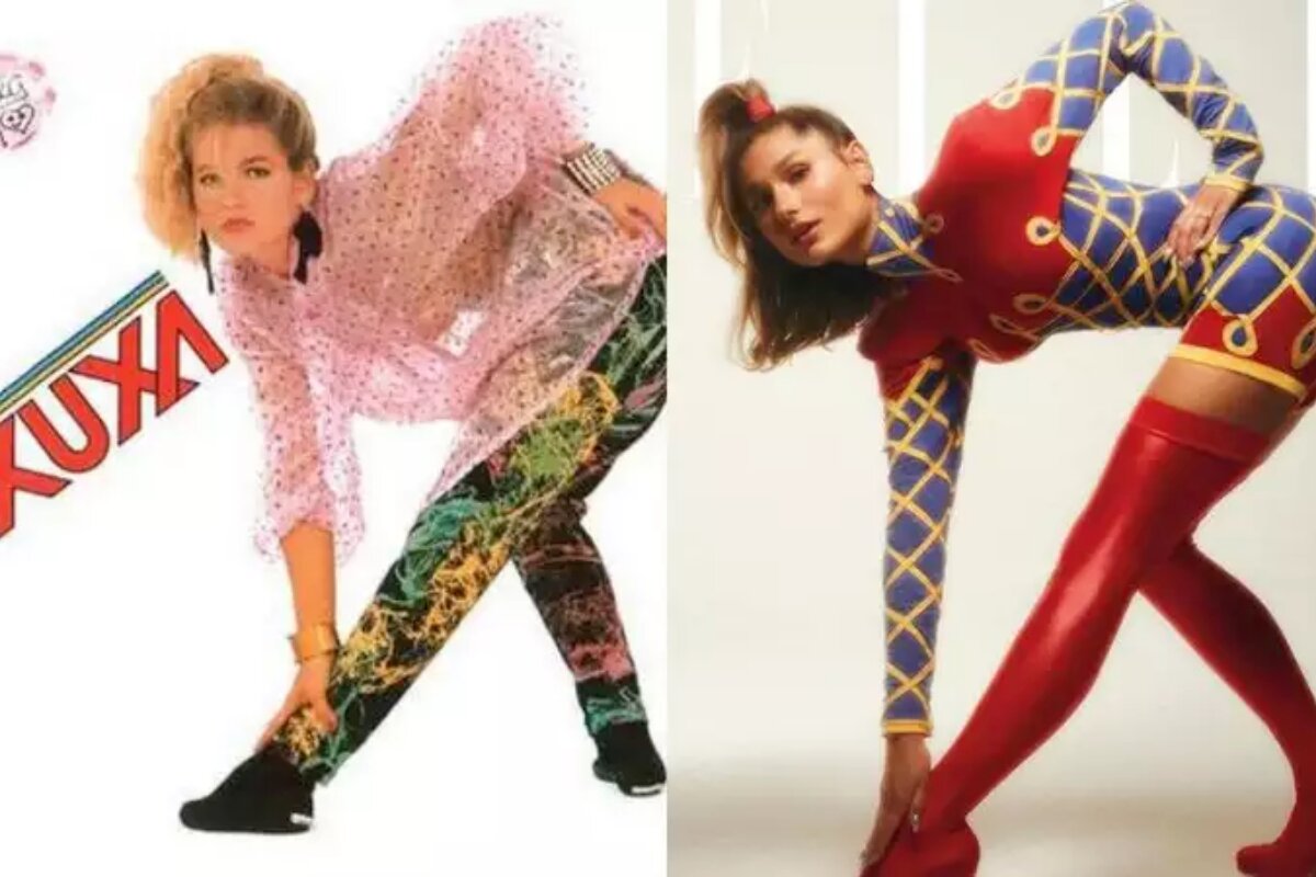 Sasha presenteia Xuxa e recria pose clássica da Rainha dos Baixinhos