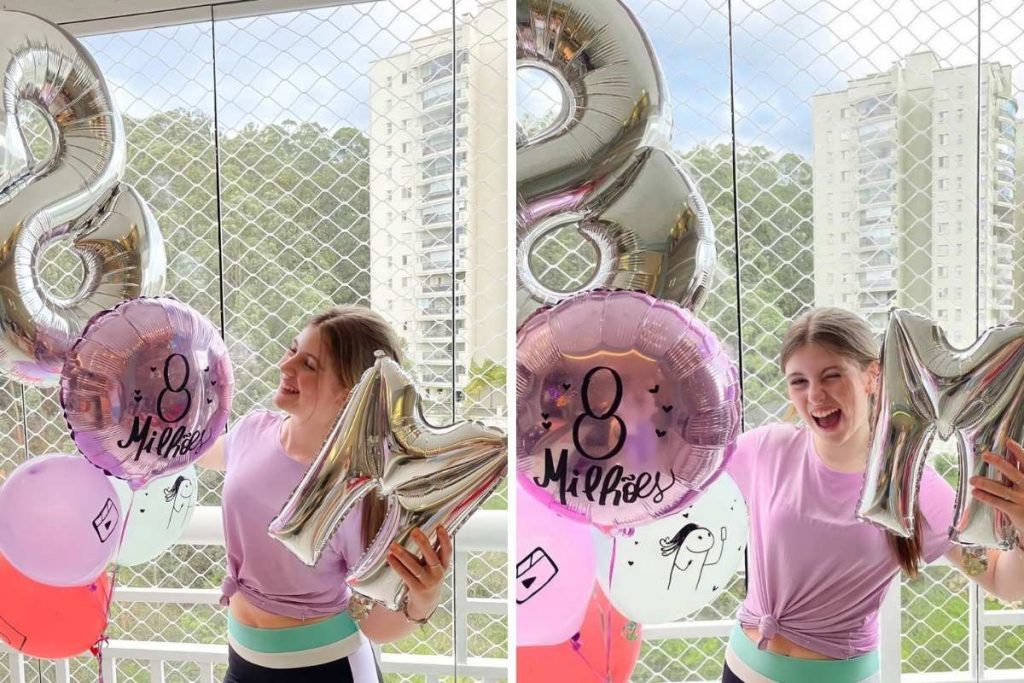 Lorena Queiroz comemora seus 8 milhões de seguidores no Instagram