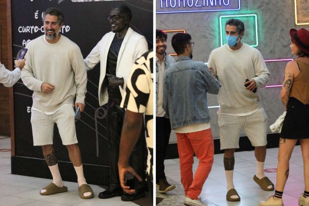 Tiozão? Marcos Mion veste meia e chinelo para evento no Rio - OFuxico