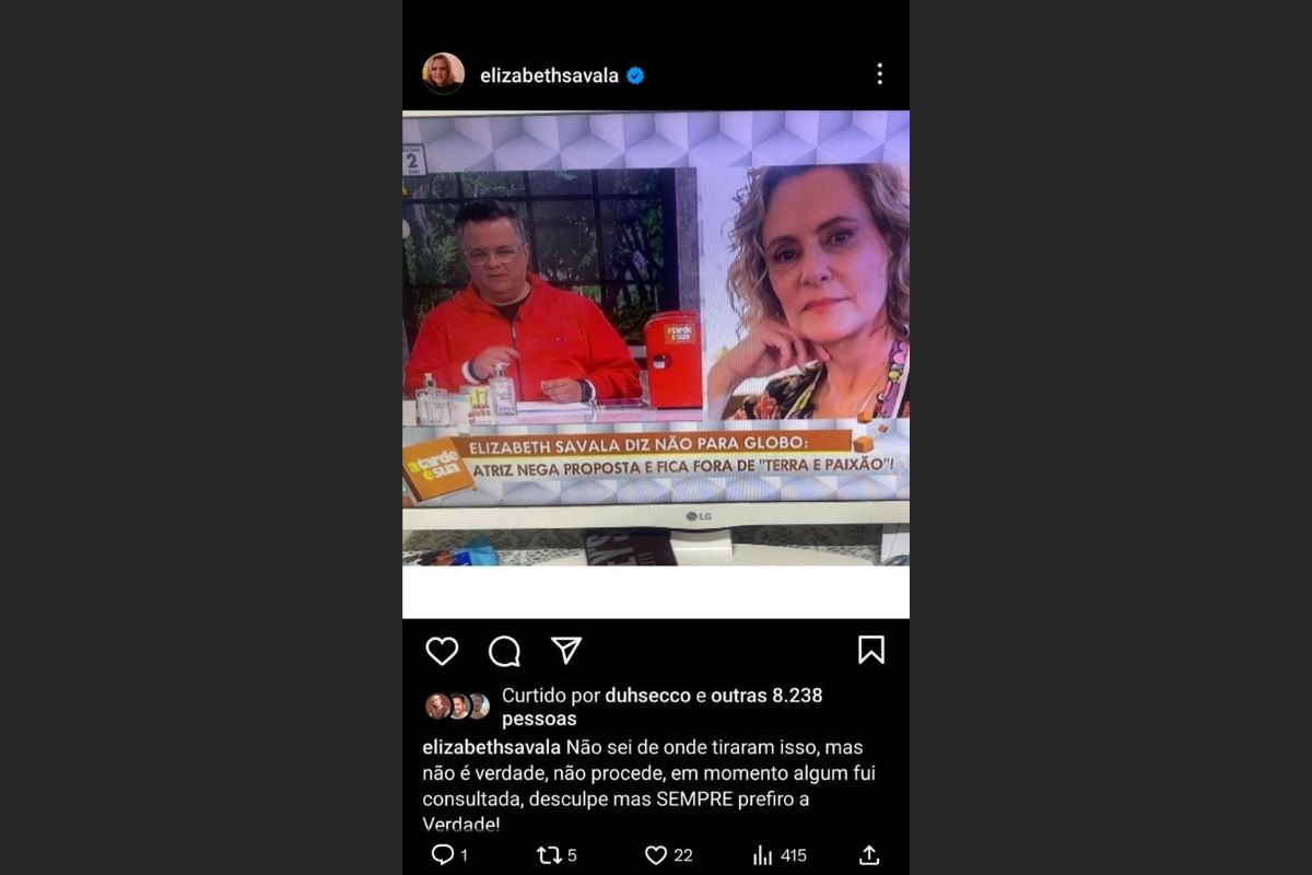 Elizabeth Savalla desmente colunista sobre ter recusado personagem