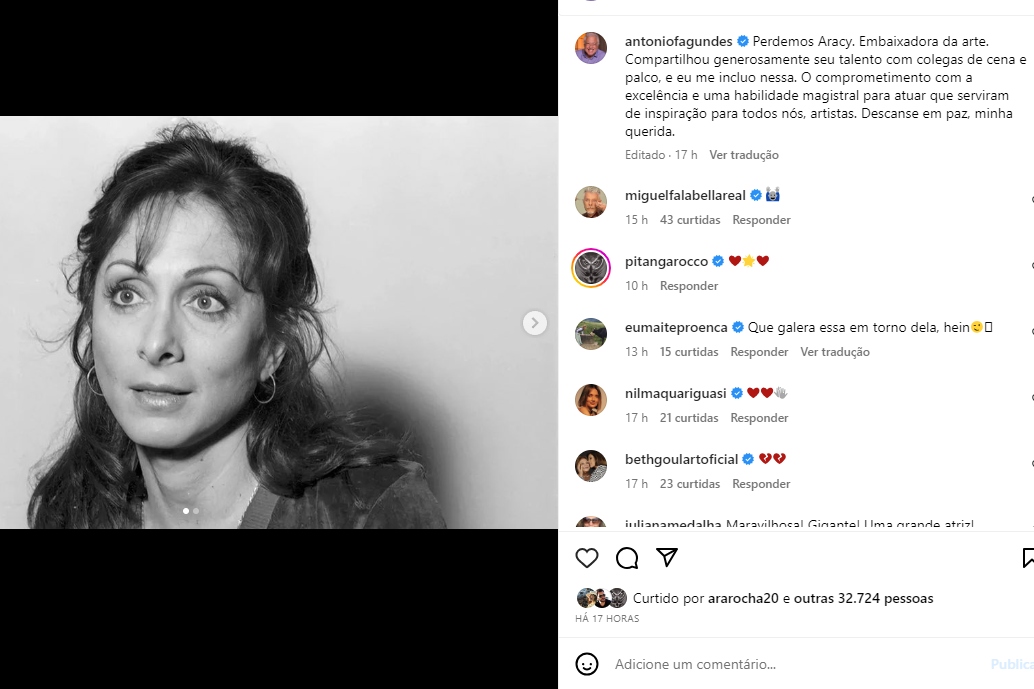 Aracy Balabanian namorou galã de novelas. Saiba tudo sobre o romance!